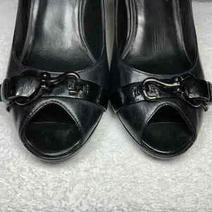 Cole Haan | Shoes | Cole Haan Black Open Toe Heels 95 | Poshmark